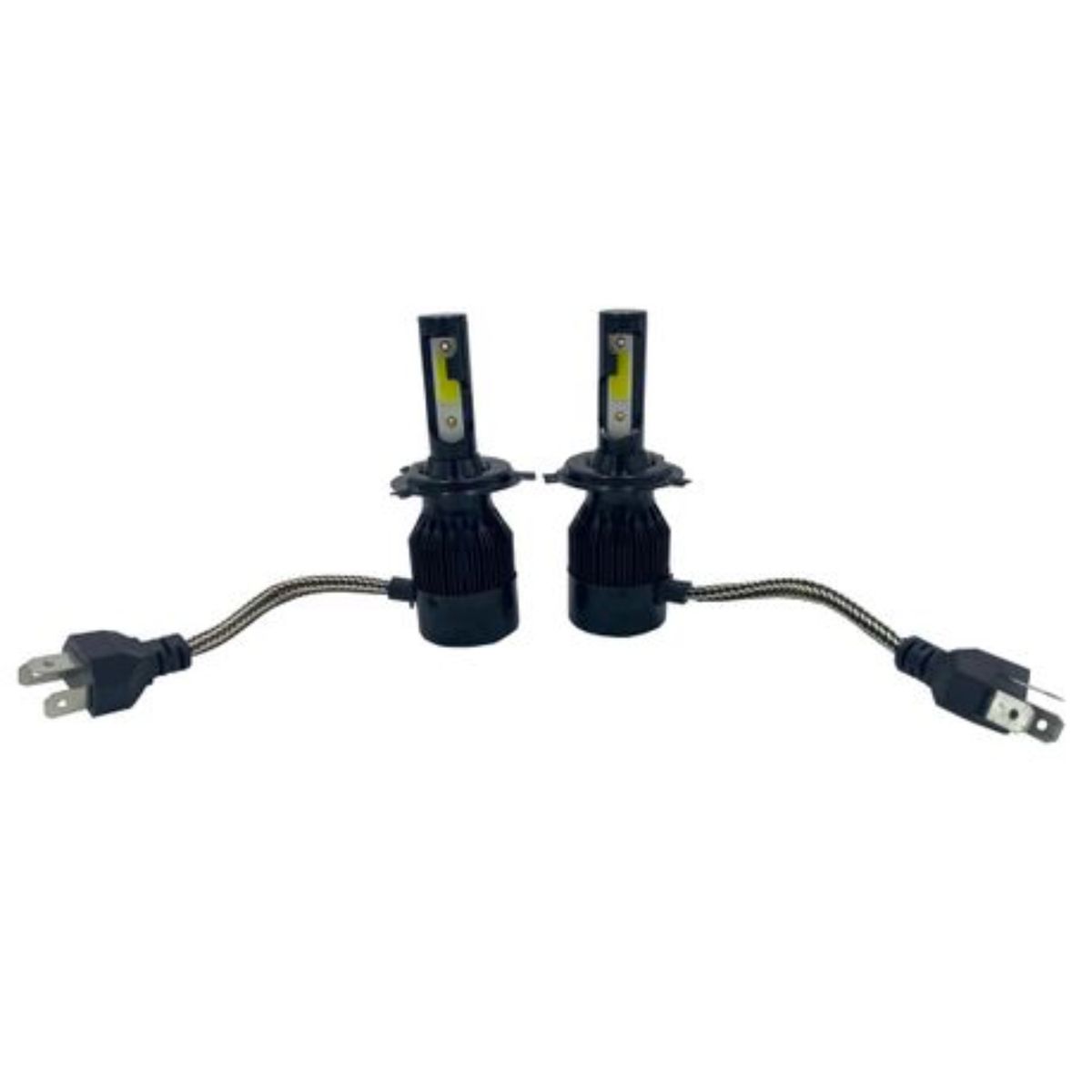 H4 6500LM 85W Vehicle LED Headlights 3 Pin With Built In Cooling Fan 2 ...