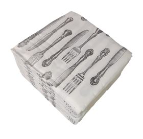 Paper 2 Ply Serviettes 100 Pack - Silver Cutlery | Shop Today. Get it ...