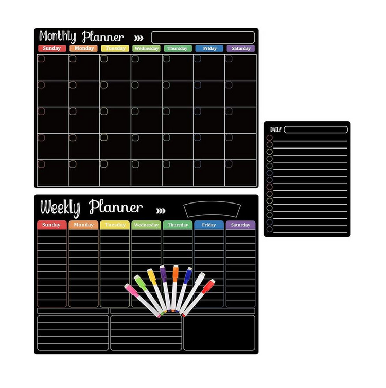 Magnetic Monthly, Weekly and Daily Planner Board Set With Markers ...