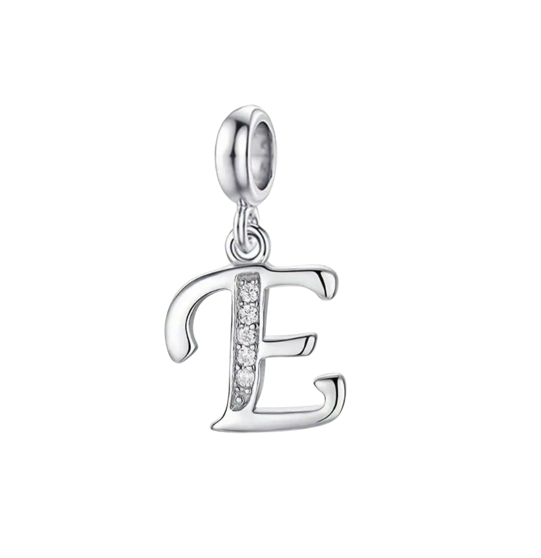 Silver Dazzling Pendant Charm ,Sparkling Alphabet Charm - Letter E ...