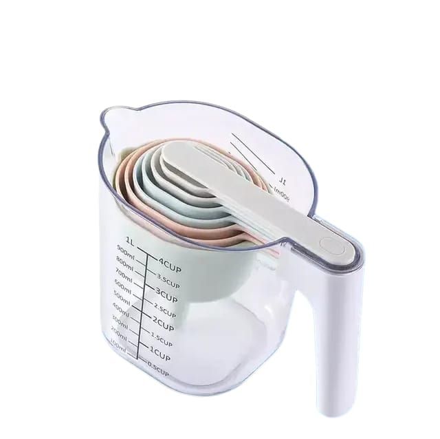 9-Piece Plastic Measuring Spoons, Funnel and Measuring Cup Tools Set ...