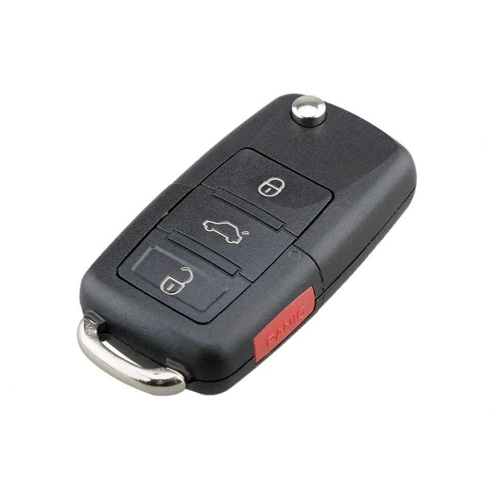4 Buttons Flip Folding Car Key Case Shell Compatible with VW Jetta ...