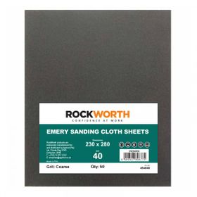 Rockworth Emery Coarse Sanding Cloth - 230mm x 280mm - 2500 Piece ...