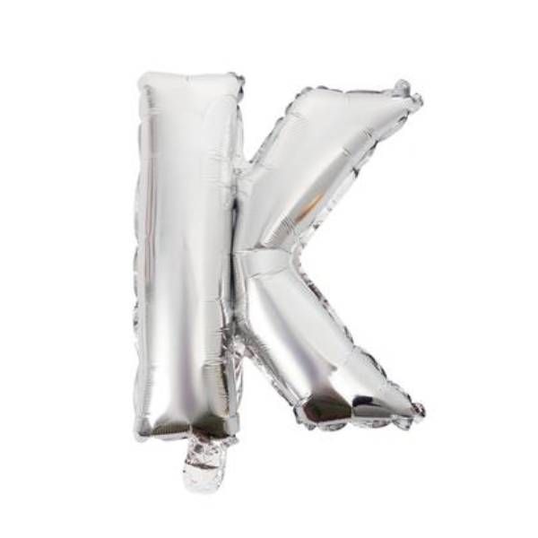 Silver Letter K Helium Balloon 35cm | Shop Today. Get it Tomorrow ...