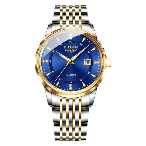 LIGE - Waterproof Mens' Quartz Watch With Luminous Features - Blue ...