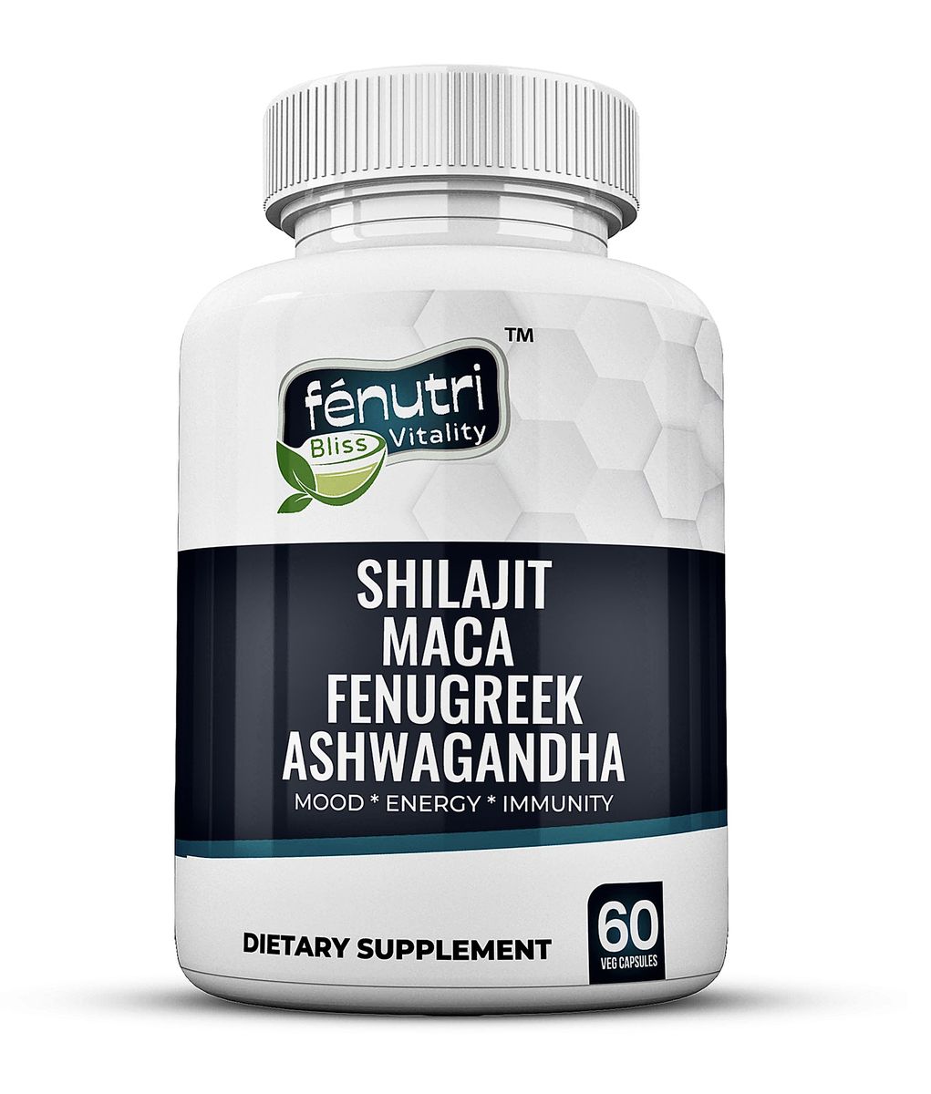 Fenutri - Shilajit, Maca, Fenugreek & Ashwagandha - 60 Veggie Capsules ...