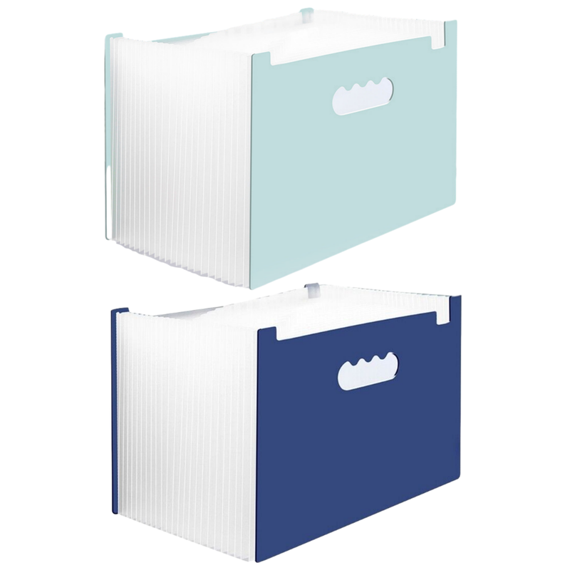 2Pack 25 Pockets Expandable Desk File Organiser Folder Document Storage ...
