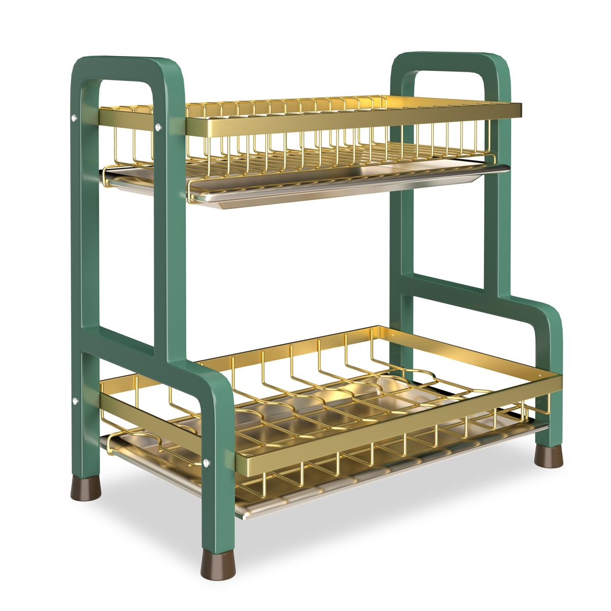 2-Tier Dish Drying Rack Stainless Steel Dish Rack Kitchen Organizers ...