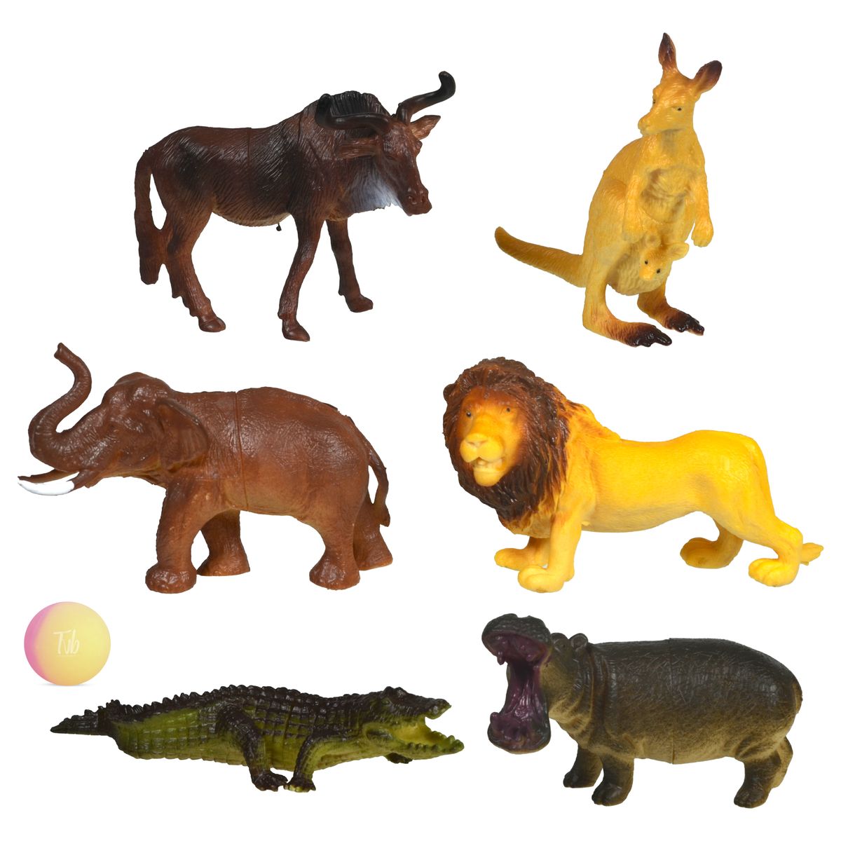 Set of 6 - Plastic Wild Zoo Animals Figures Educational Playset | Shop ...