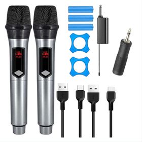 2Pc Wireless Handheld Microphone Set With Rechargeable Receiver ...