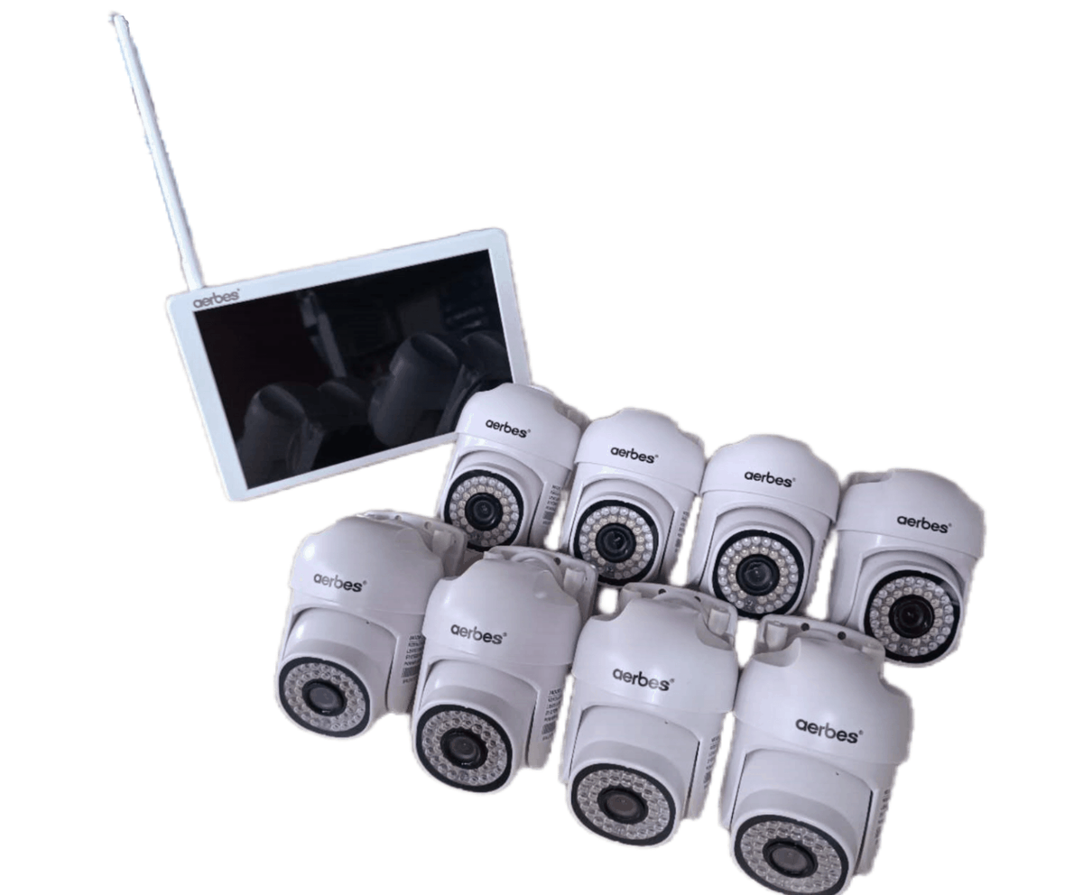Aerbes - 8 Way Screen Wifi Monitoring Kit 1080P-Night Vision-Water ...