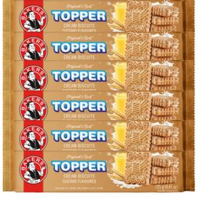 Bakers Topper Custard Flavoured Cream Biscuit - 6 x 125g | Shop Today ...