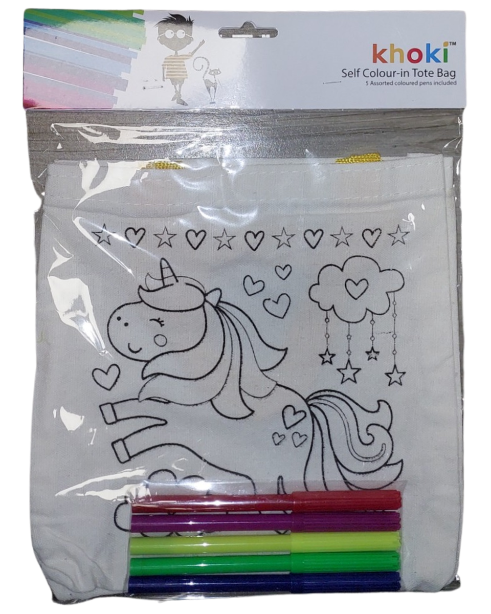 Unicorn Self Colour-in Tote Bag with Khoki's | Buy Online in South ...