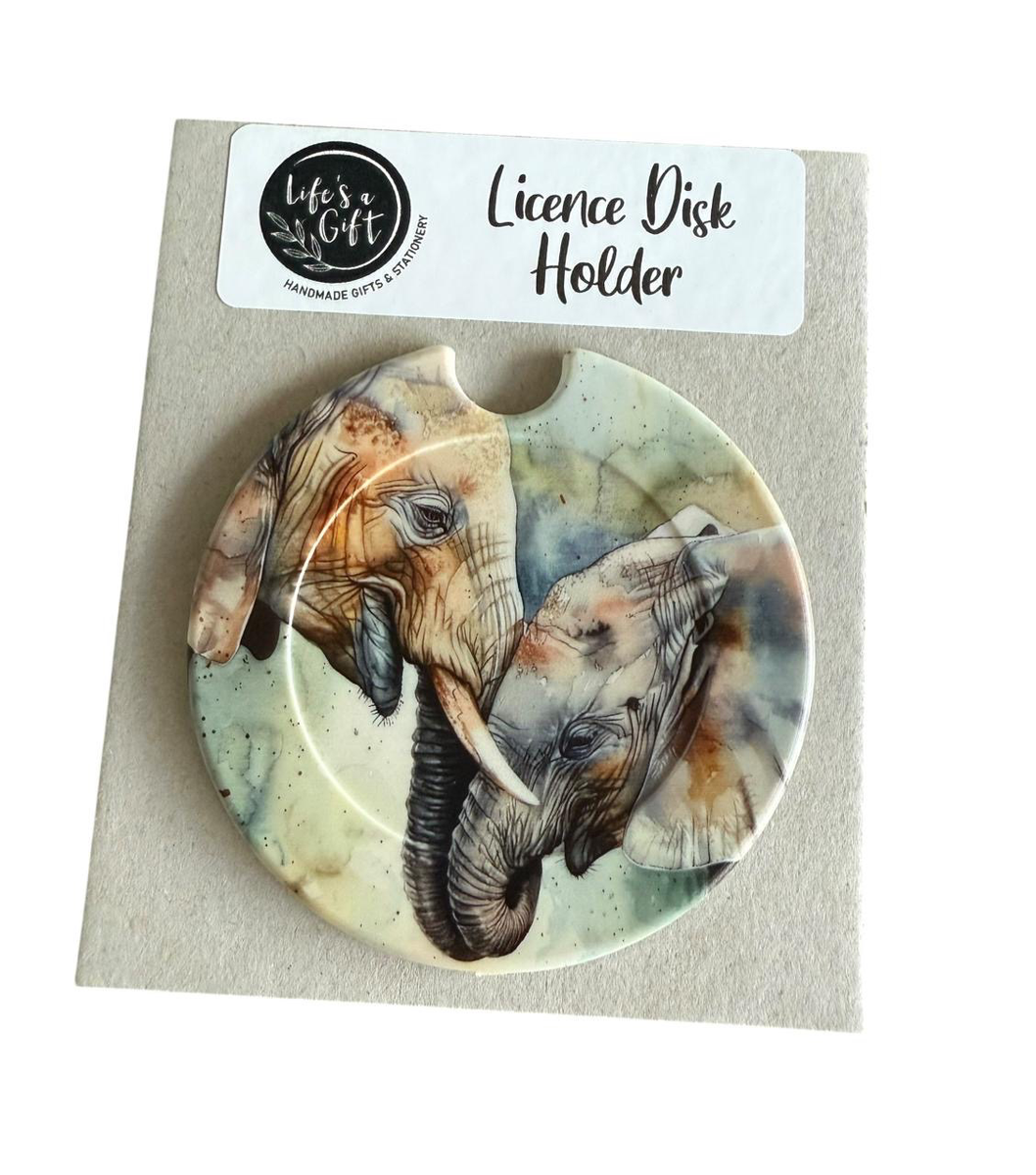 Licence Disk Holder - Loving Hugging Trunks Elephants | Shop Today. Get ...