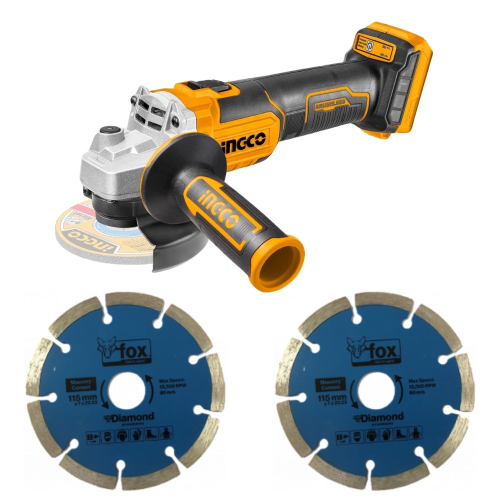 Ingco - Cordless Angle Grinder (20V) including 2x Diamond Blades | Shop ... Ingco - Cordless Angle Grinder (20V) including 2x Diamond Blades | Shop ...