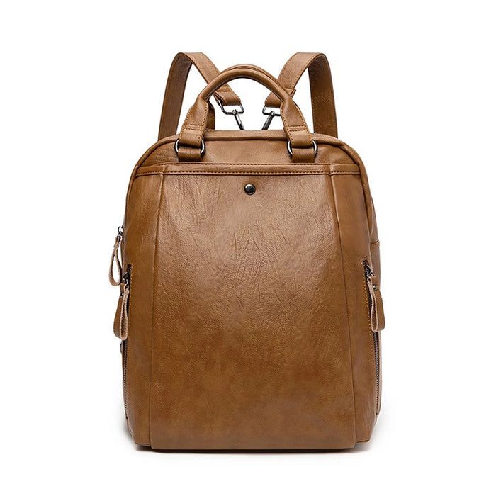 Ladies PU leather Anti-Theft Backpack Professional - F9078- Tan | Shop ...