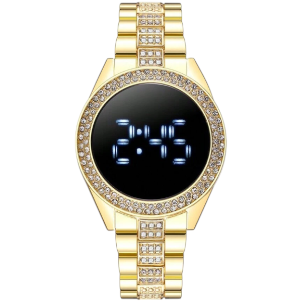 Radiant LED Digital Display Timepiece Analogue Watch - Gold | Shop ...