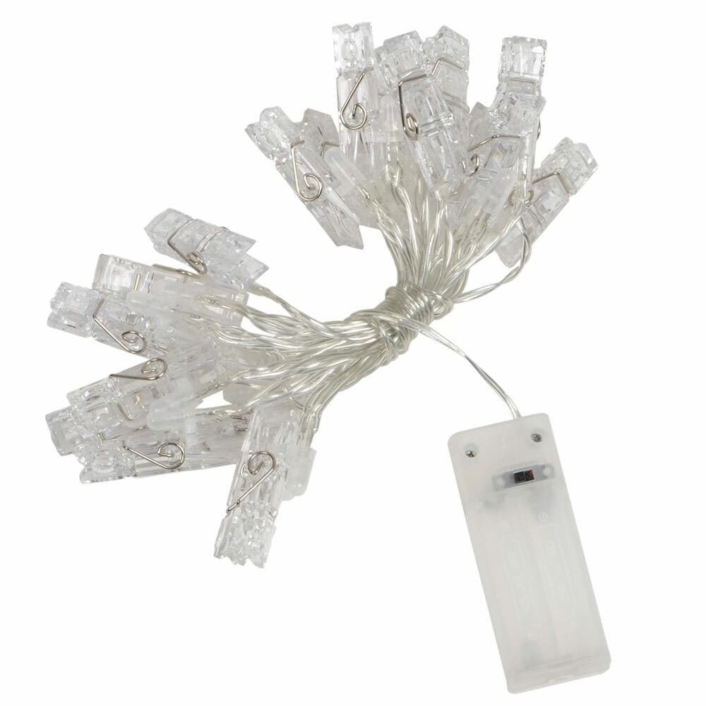 20 Warm White LED Peg Line Card Holders String Lights Christmas Decoration | Shop Today. Get it ...