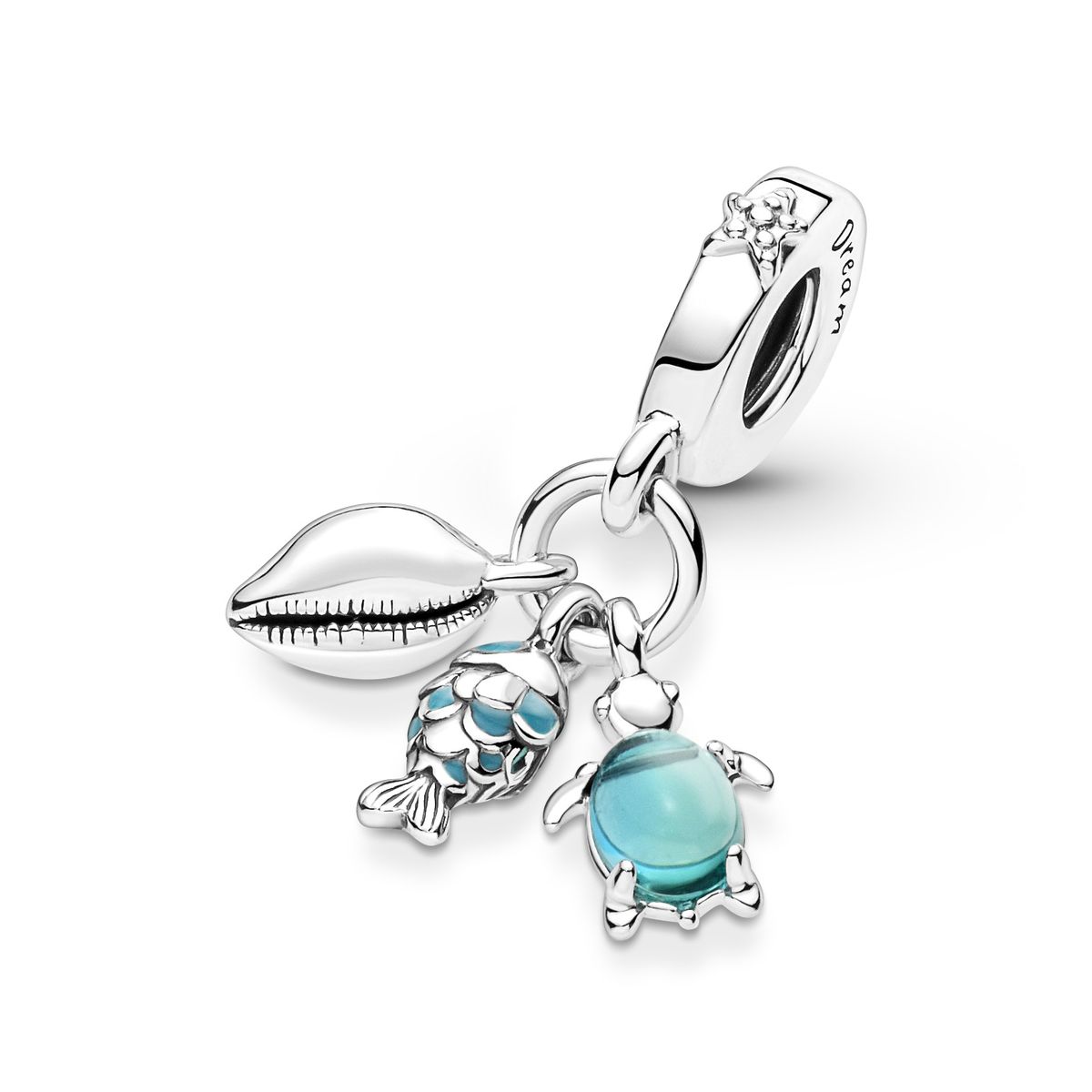 Pandora Fish, Sea Turtle & Conch Triple Dangle Charm | Shop Today. Get ...
