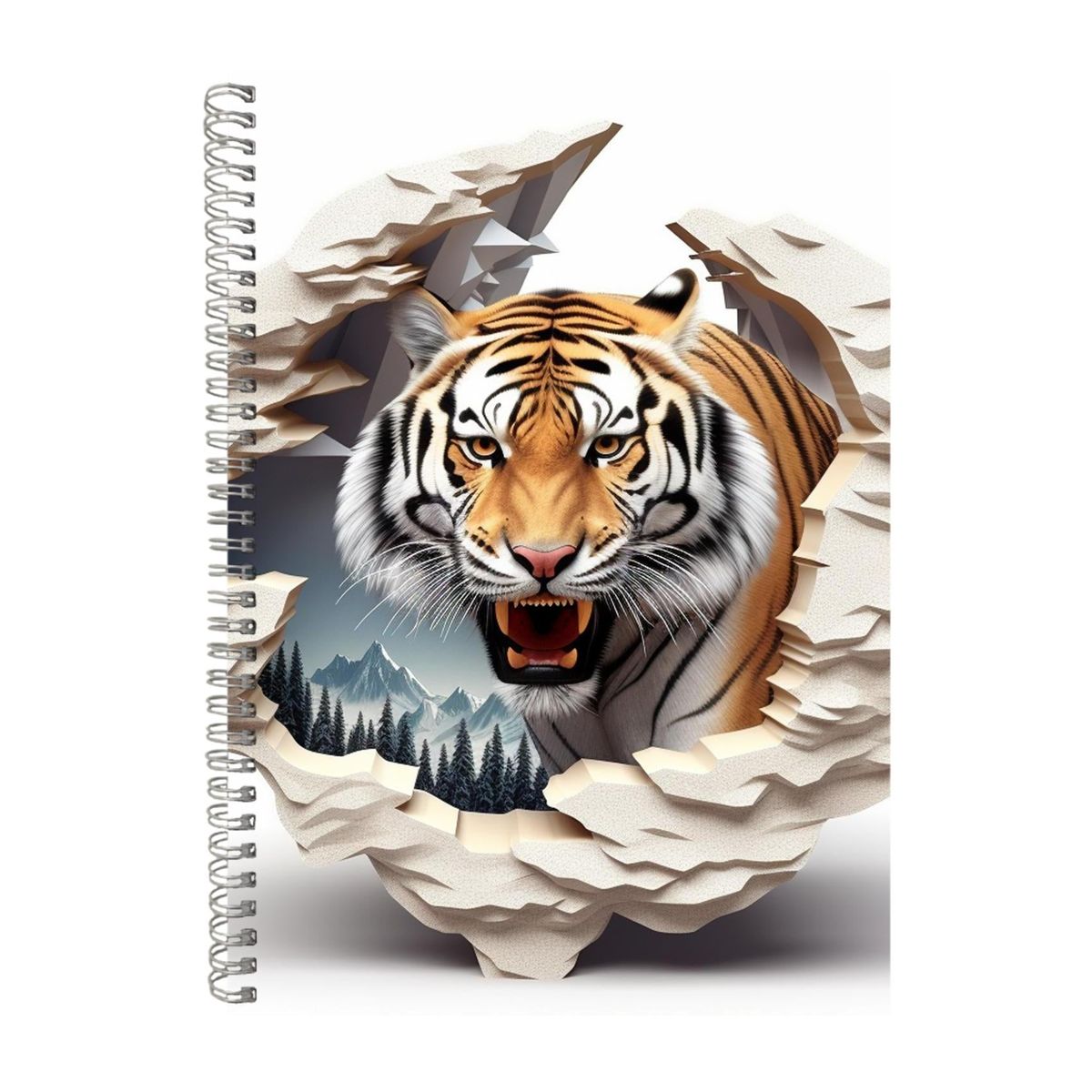 Mountains Inside Tiger Body White 3 Notebook Gift Idea A4 Notepad Pad ...