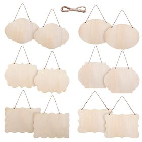 Craft wooden Decorations Unfinished Hanging Wood Sign Plaque 13 pc ...