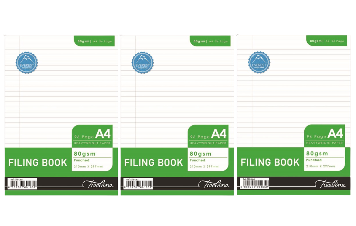Treeline A4 96pg Filing Book - Punched - Pack of 3 | Shop Today. Get it ...