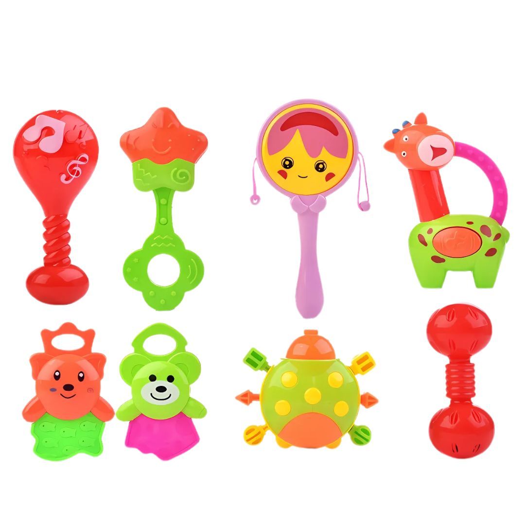 Baby Rattle Set - Sensory STEM Toy Set for Infants - Rattles & Chew ...