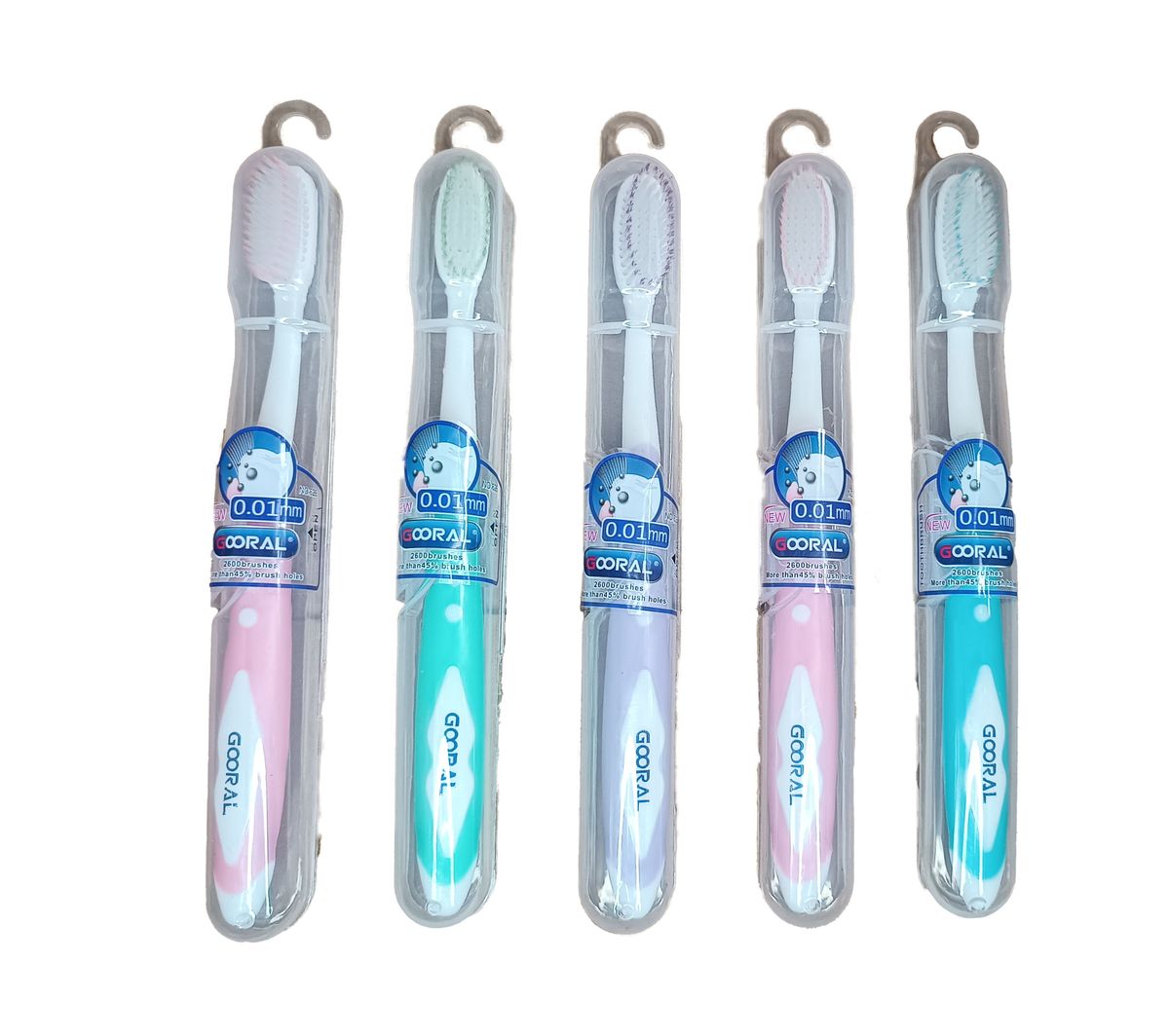 Ultra-Soft Toothbrush Set Multi-Color 5-Pack for Gentle Oral Care ...