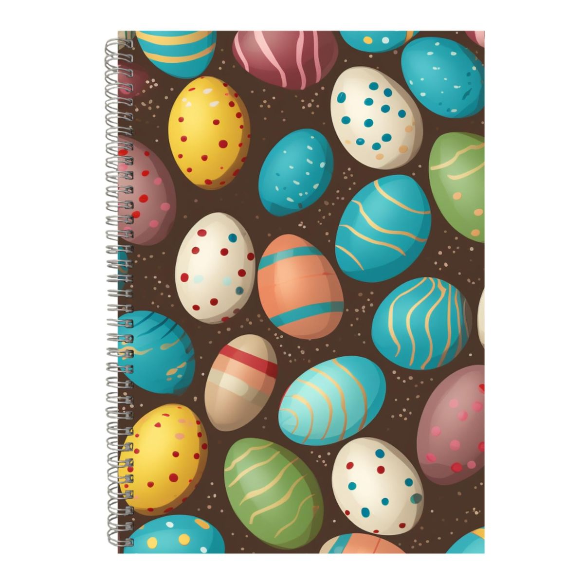 Brown A4 Notebook Spiral and Lined with Easter Graphic Notepad Present ...