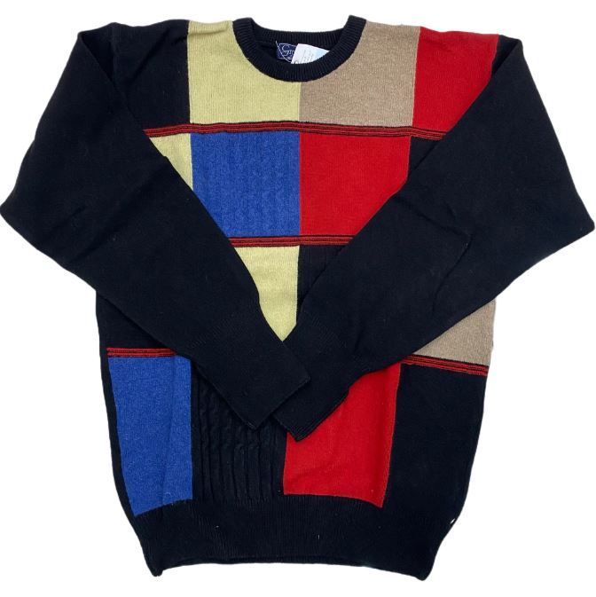 Grant - Wool Mens Color Block Black Crew Jersey - 51901 L | Shop Today ...