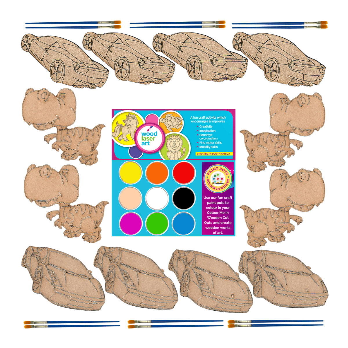 Paint Your Own - Boy Fun - 12 Creations Wood Paint Craft Kit For Kids ...