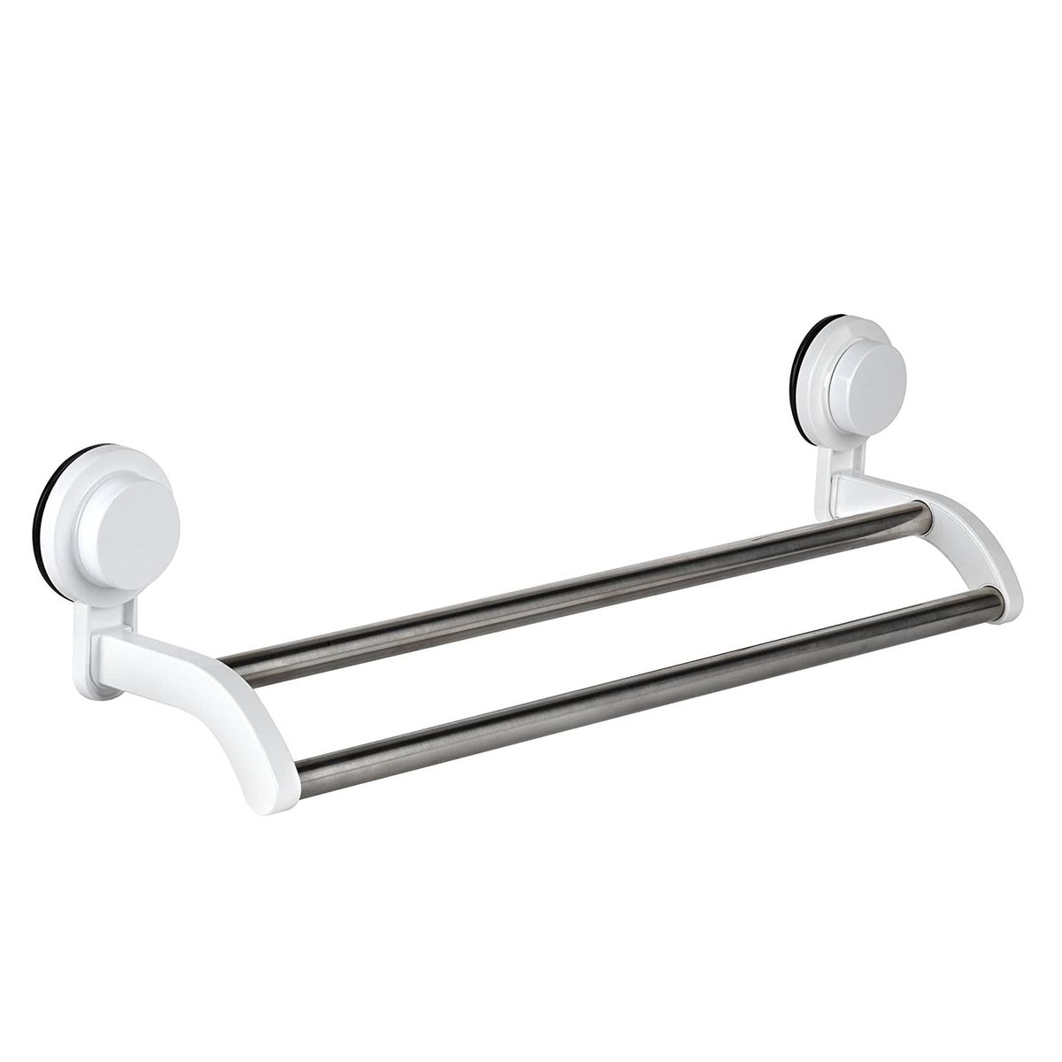 Double Rail Towel Holder Rack with Suction Cups - White | Shop Today ...