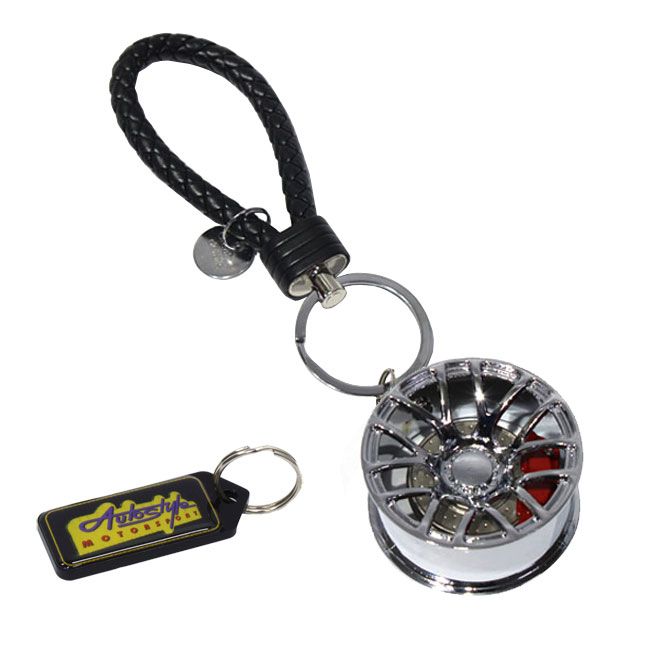 Alloy Mag Wheel Rim Novelty Lanyard Keychain Key Holder - Chrome ...