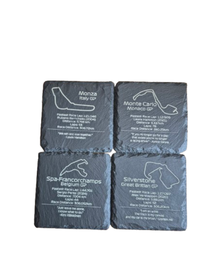 F1 Track Slate Coaster Set - 4 Engraved Circuits Gift for Racing Fans ...