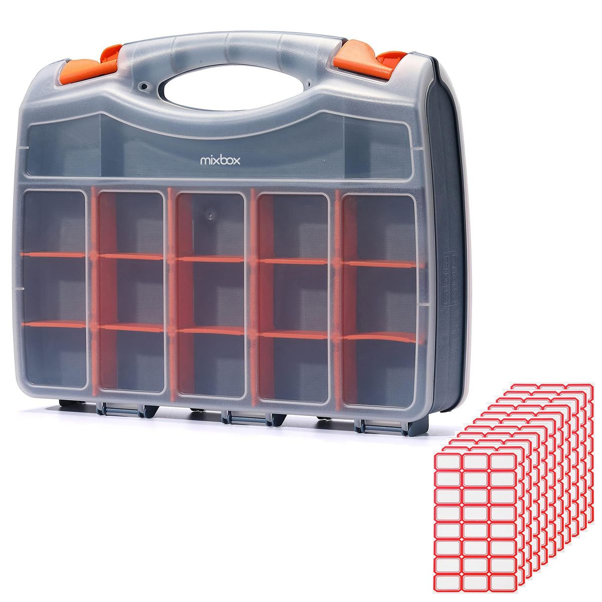Mix Box Handheld Tool Organizer Storage Box 15 Grid Drawer with 240 ...