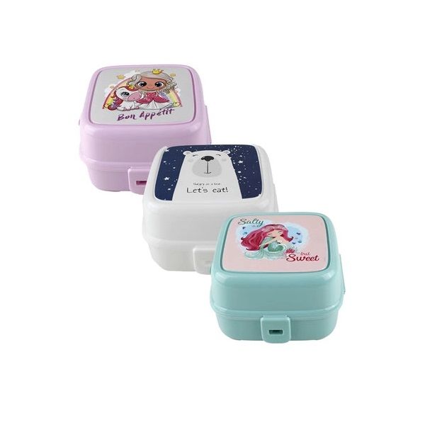 Double Sided Lunch Box 4 Compartments With Spoon/Fork - Set of 3 | Shop ...