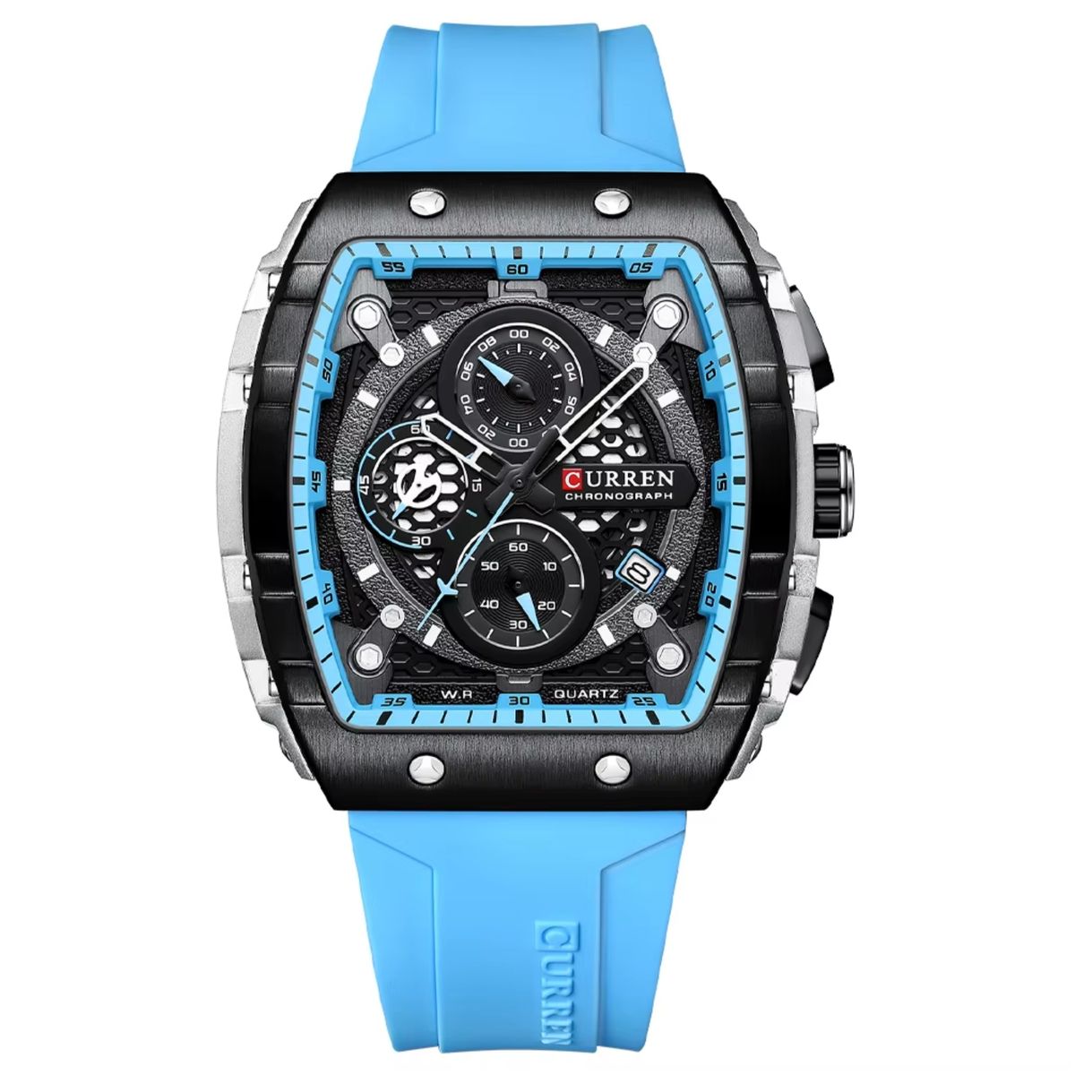 Curren Apex Men's Chronograph TPU Silicone Strap Wrist Watch Blizzard ...