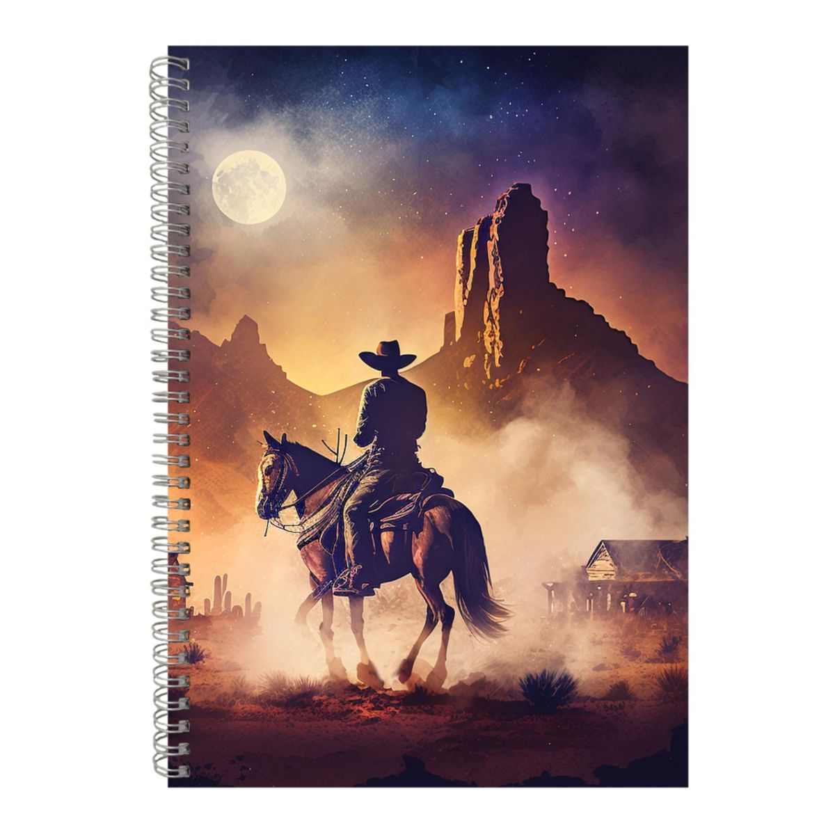 Horse Rider A4 Notebook Spiral Wild West Graphic Notepad Cowboy Gift ...