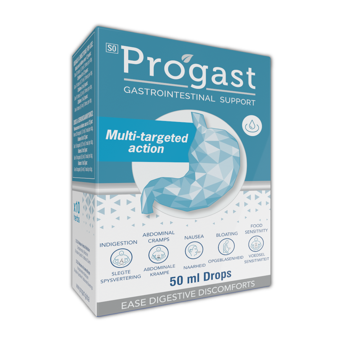 Progast Multi-Action Drops - IBS, Heartburn, Nausea & Cramps (50ml ...