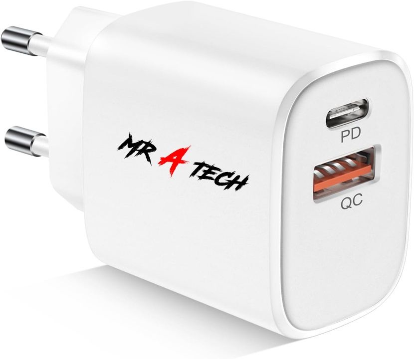 MR A TECH 20W USB C Charger, 2-Port PD USB-C QC 3.0 Power Adapter Plug ...