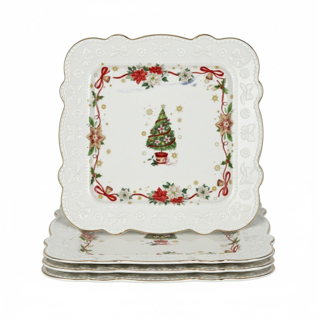 SDG-20 Christmas SET OF 4PCS SQUARE DINNER PLATE | Shop Today. Get it ...