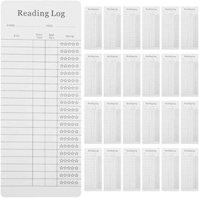 25 Pieces Reading Log Bookmark with Sleeve Library Card Book Tracker ...