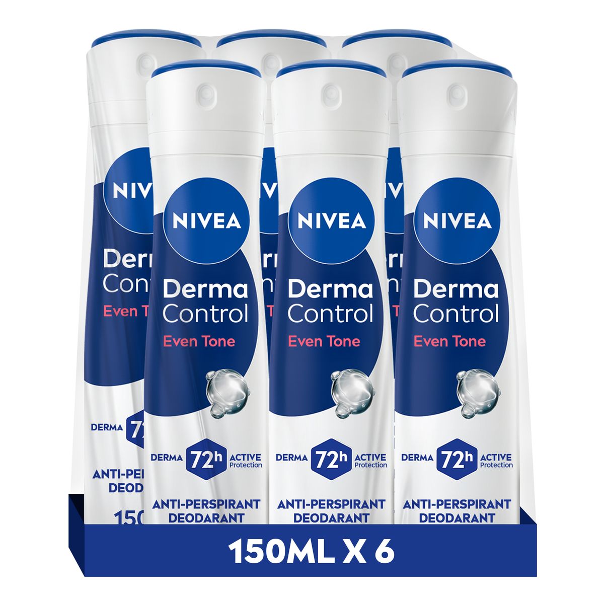 NIVEA Derma Control Even Tone Anti-Perspirant Spray 6x150 ml | Shop ...