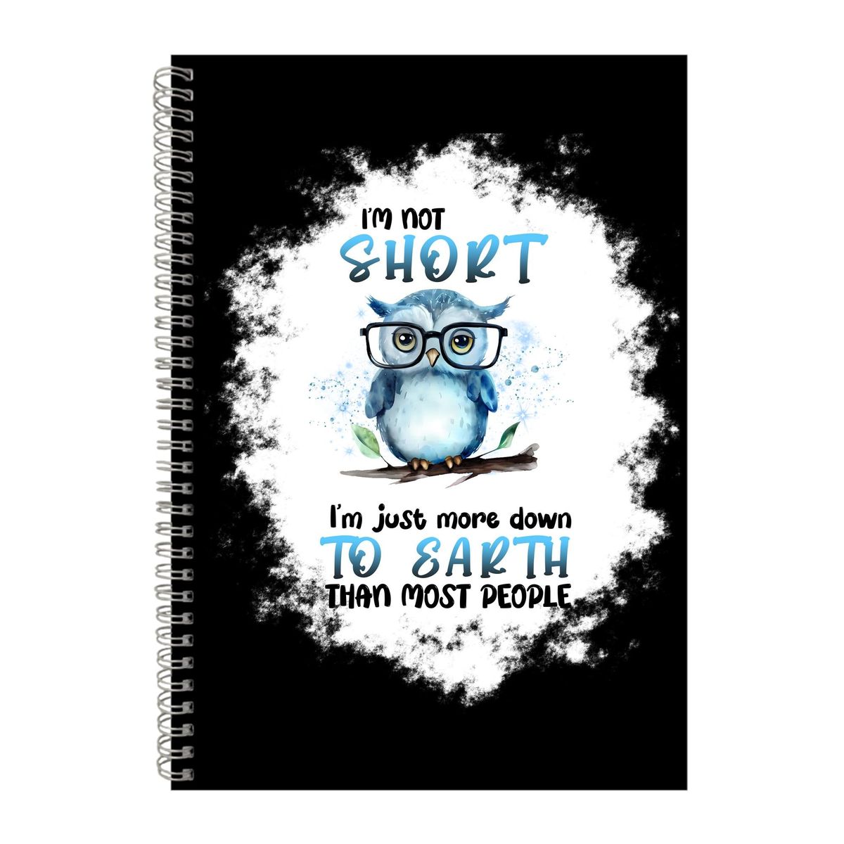 Short Owl A4 Notebook Spiral for Work with Funny Animal Graphic Sayings ...