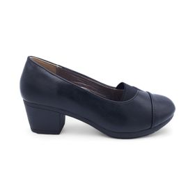 TTP - Women's Classic Block Heel Courts with Elasticated Vamp Edge ...