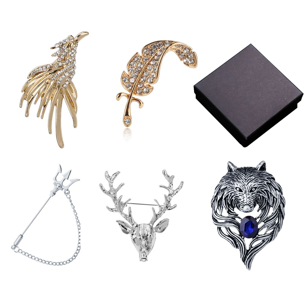 5 Pieces Brooch Men's Fixed Clothing Accessories with Non-slip Buckle ...