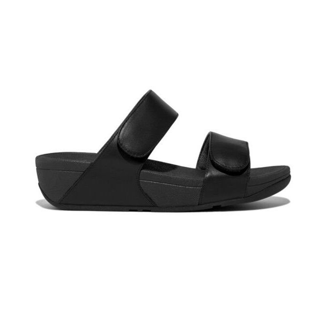FitFlop Lulu Adjustable Leather Slides All Black | Shop Today. Get it Tomorrow! | takealot.com