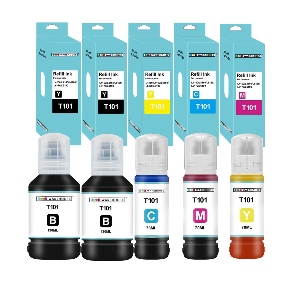 INKWAREHOUSE EPSON 101 /T101 Compatible inks Multipack + 1 X 101 Black ...