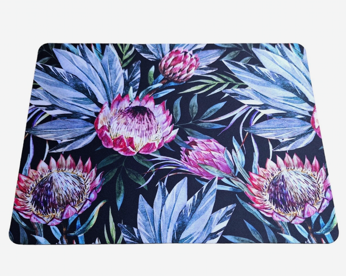 Large Mouse Pad with King Proteas in Bloom & Large Leaves | Shop Today ...