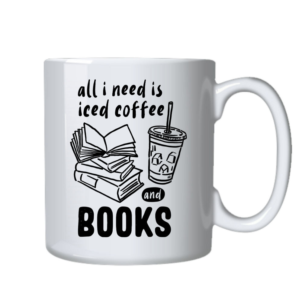 Iced Coffee Fiction Novel Book Reader Lover Custom Mug Birthday Gift ...